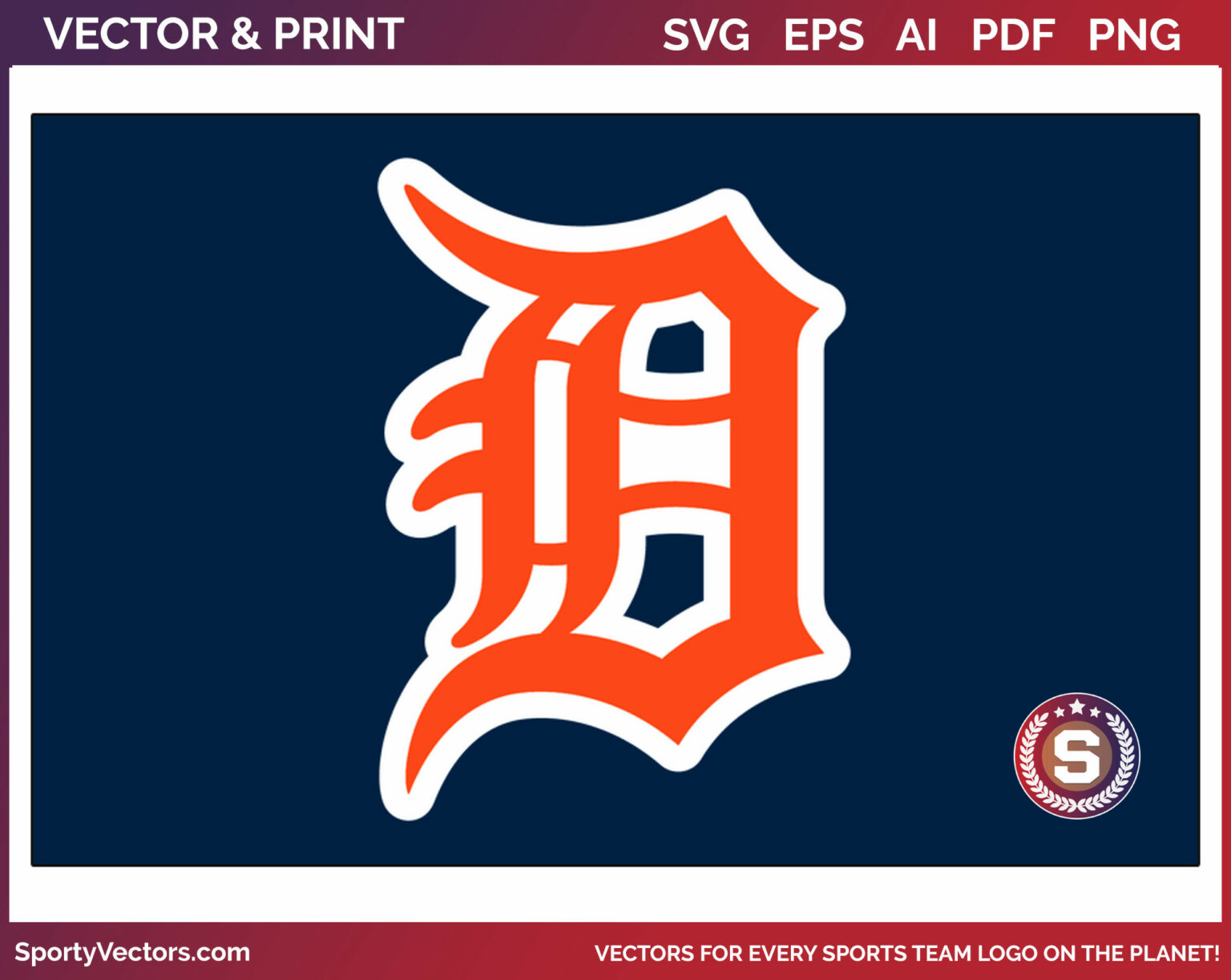 Detroit Tigers - Baseball - Cap Logo (1972) - Sports Logo SVG, PNG, AI ...