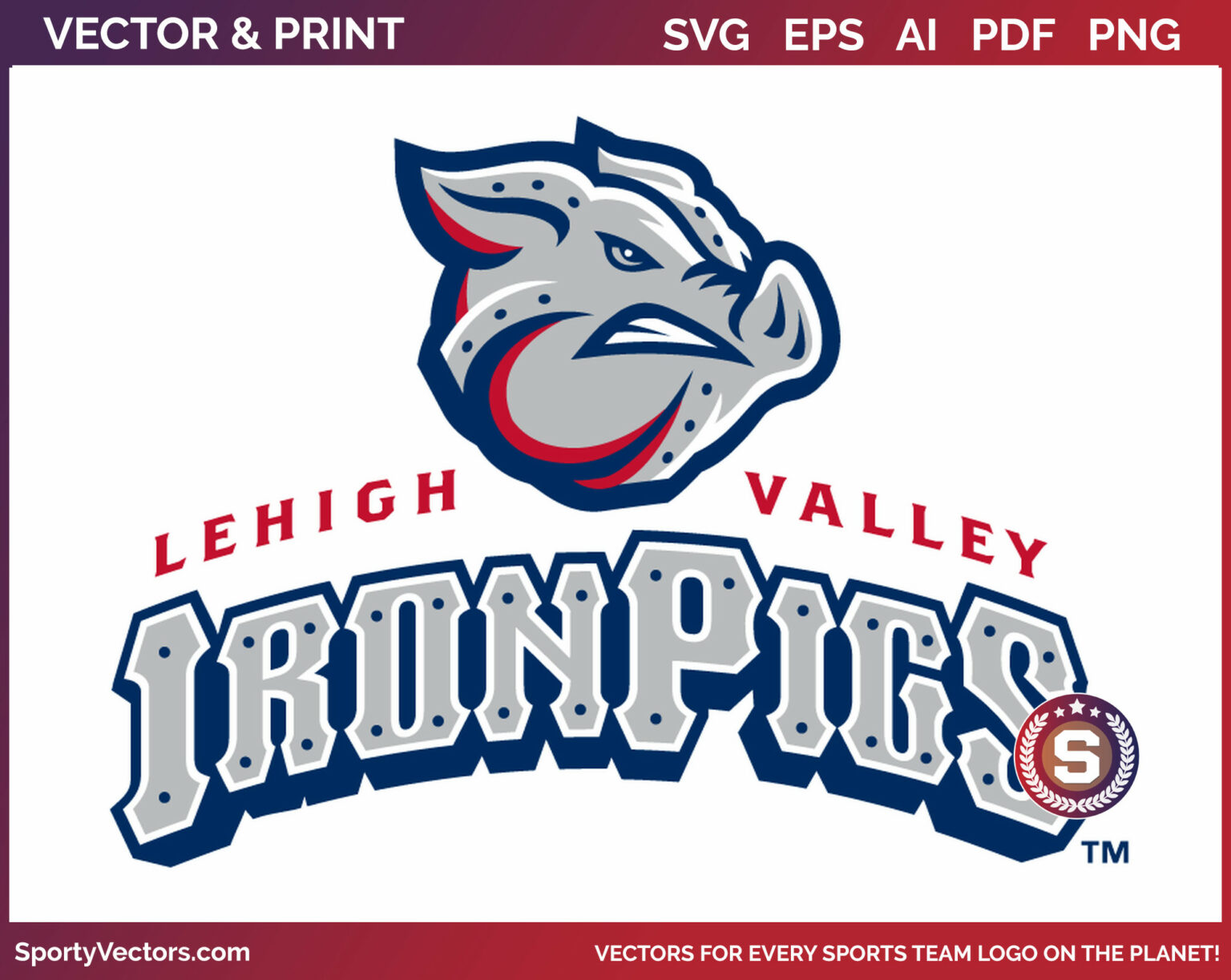 Lehigh Valley IronPigs - Baseball - Primary Logo (2008) - Sports Logo ...